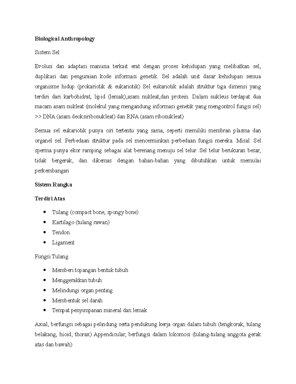 Biological Anthropology - Biological Anthropology Sistem Sel Evolusi ...