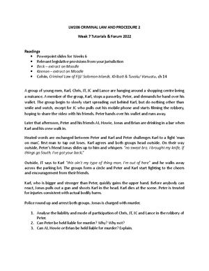 LW205 Outline 2021 - ......................... - LW Criminal Law & Procedure I COURSE OUTLINE 1 ...