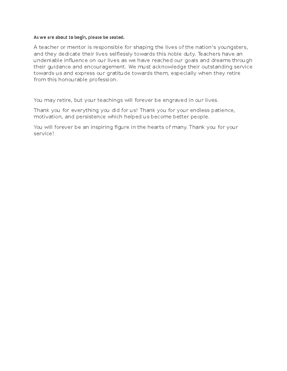 Retirement - Accomplishment-Report - As we are about to begin, please ...