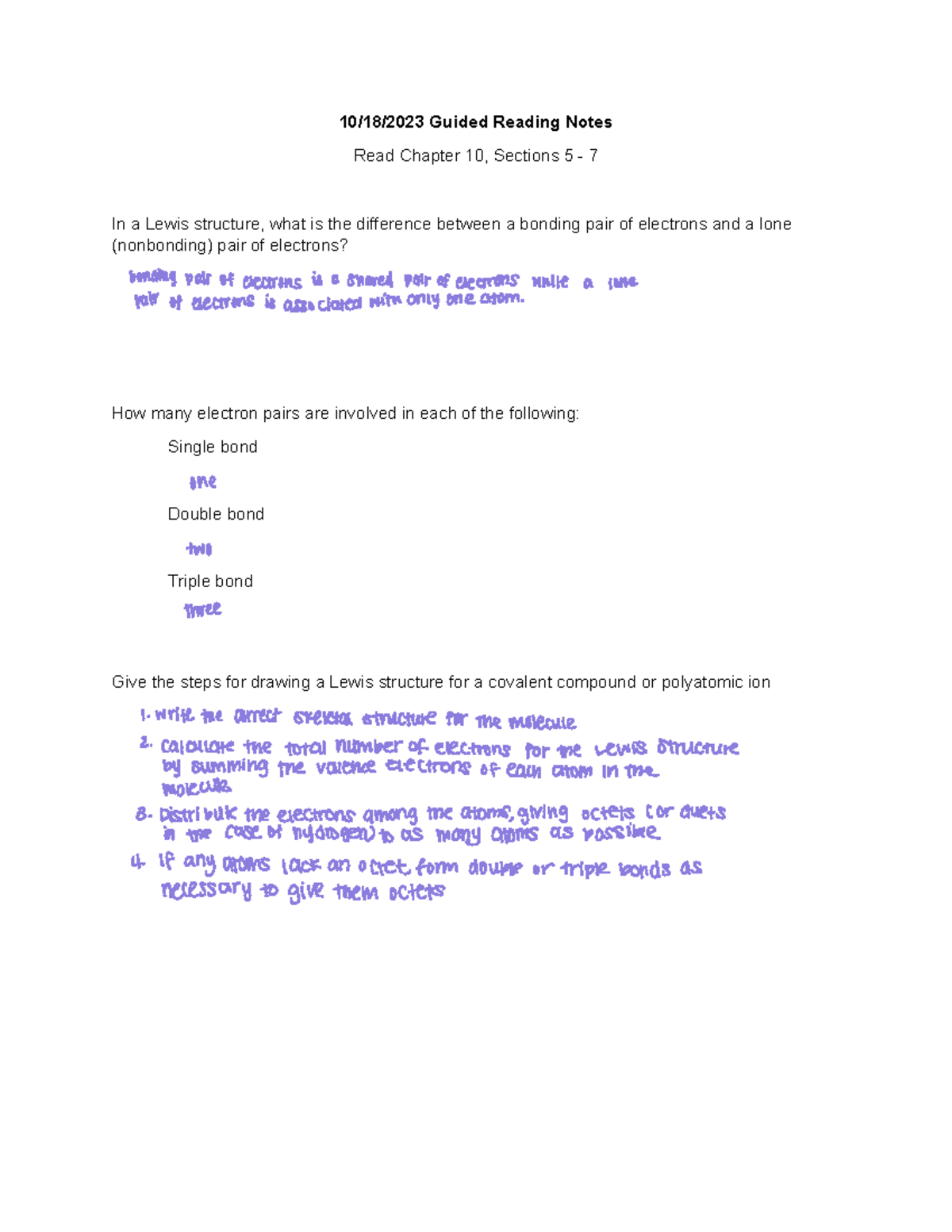 Guided Reading Notes 10:18 - 10 / 18 /2023 Guided Reading Notes Read ...
