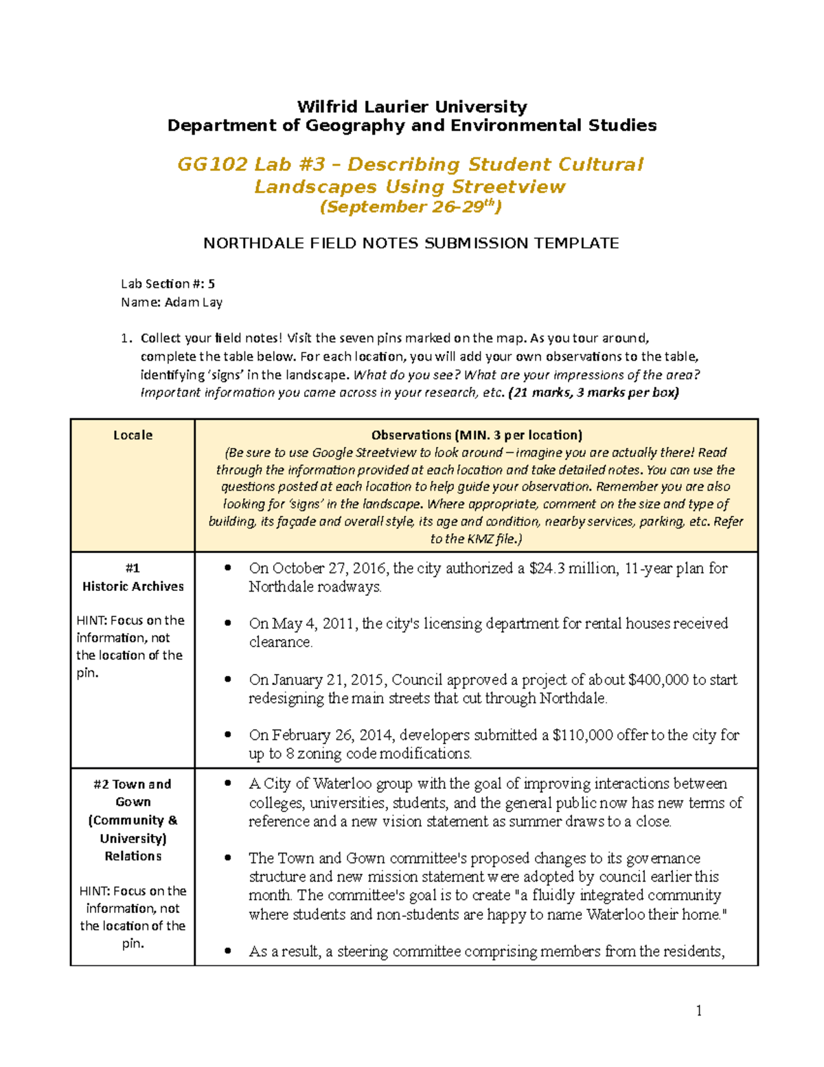 GG102 Lab #3 Submission Template - Wilfrid Laurier University ...