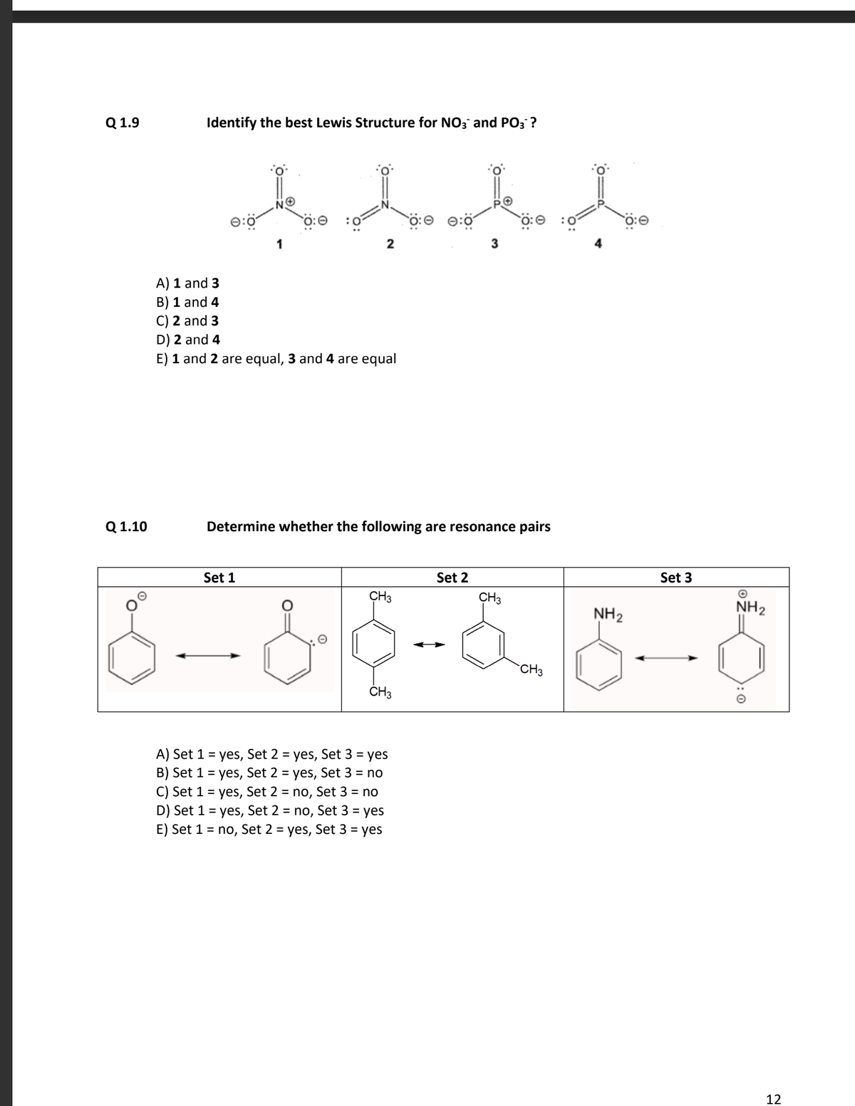 F2023 Chem281 (Module 1) Student Booklet.pdf - Go… 5 - Page 12 of 24 12 Q 1 Identify the best ...