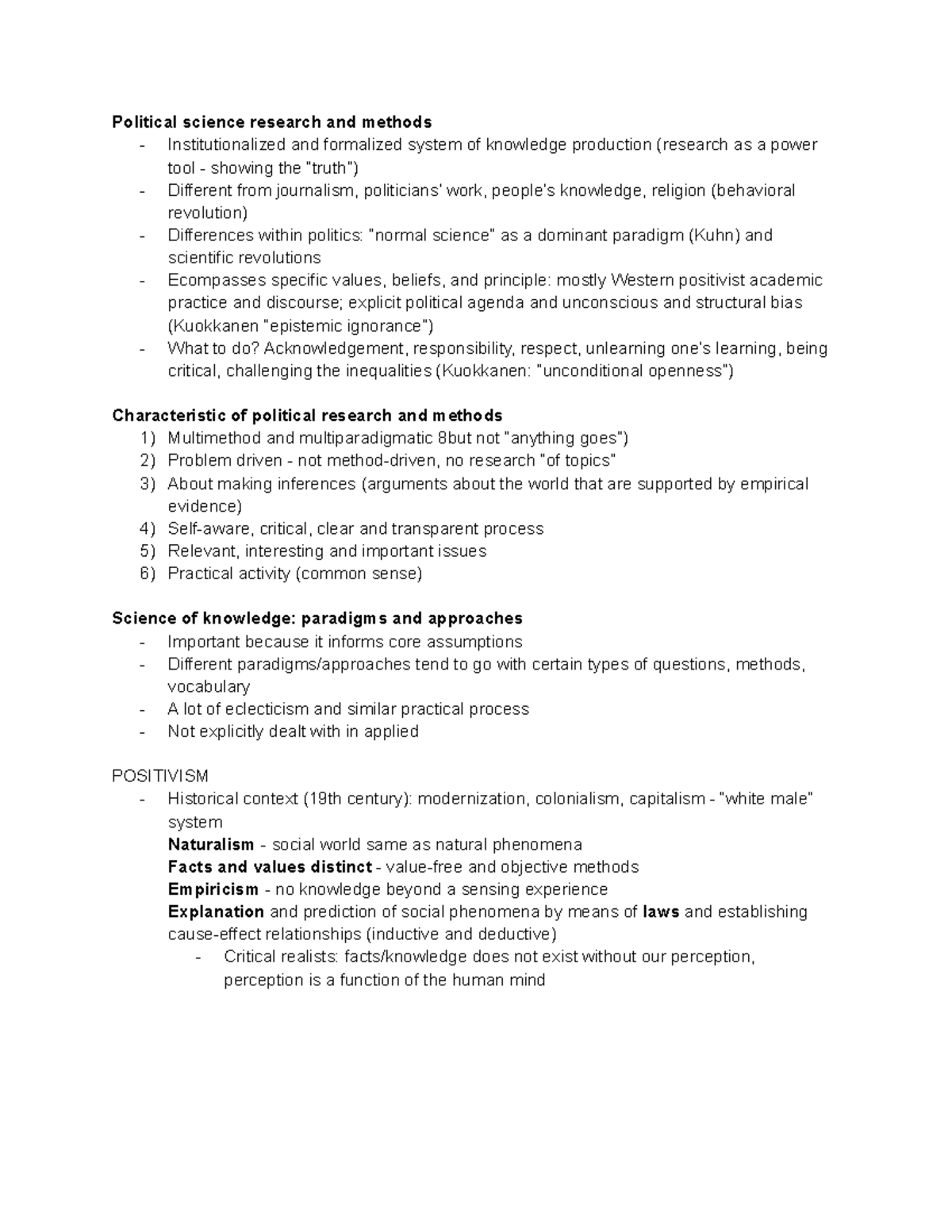 Lecture 1 - Methodology in Political Science - Political science ...