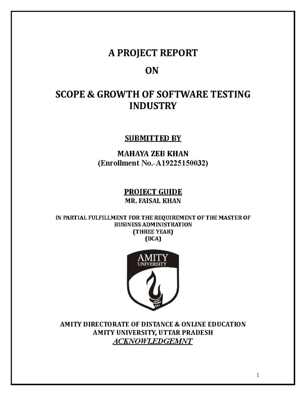 A Project Report on Scope and Growth of - A PROJECT REPORT ON SCOPE ...