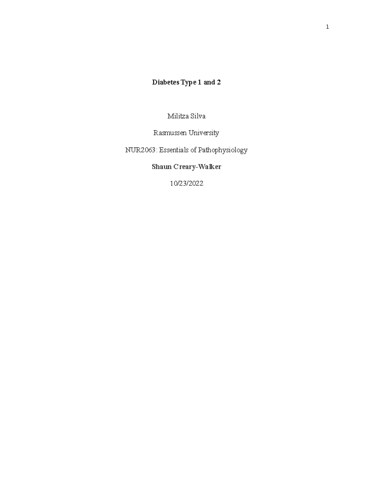 Module 2 Assignment - Type 1 and 2 Diabetes - Diabetes Type 1 and 2 ...