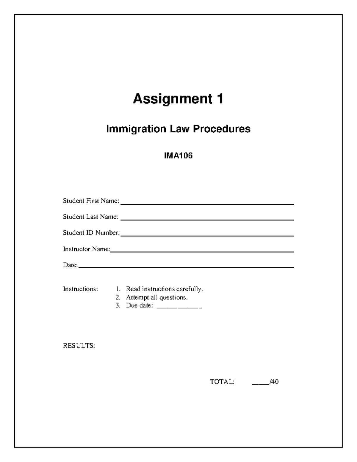 IMA106 v1-0 Assignment 1 2021-0823 - Assignment 1 Immigration Law ...