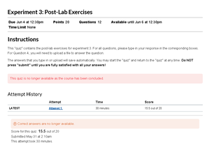 Lab Lecture 2 Course Structure and Experiment 1 Overview - Experiment ...