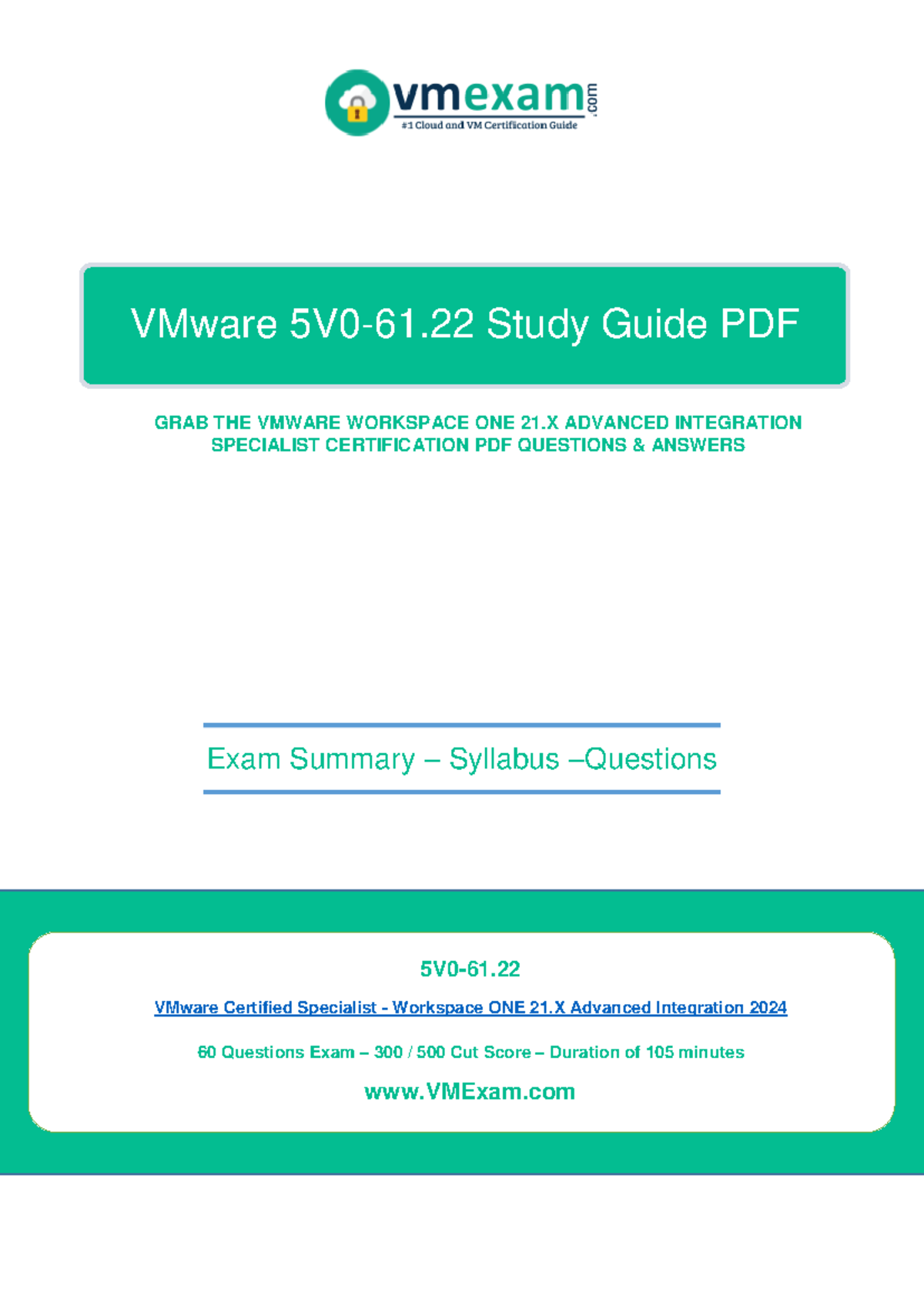 VMware 5V0-61.22 Study Guide | Start Your Preparation - 5V0- 61. VMware ...