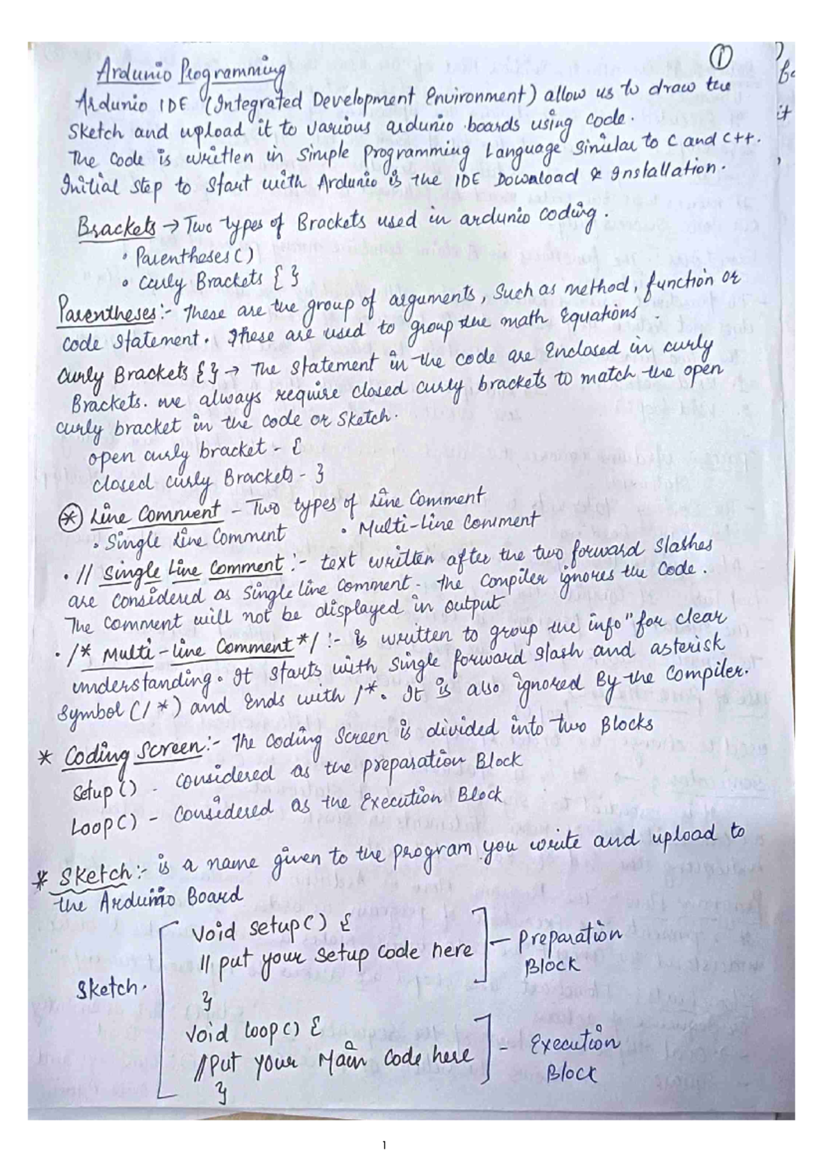 Microcontroller notes - Ardunio IDE (Integrated Development Environment ...
