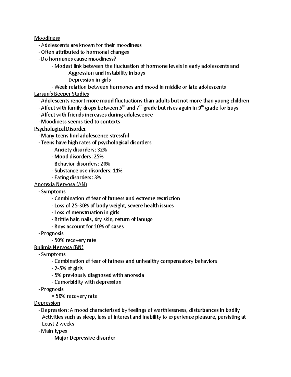Developmental Psychology Chpt 16 - Moodiness - Adolescents are known ...