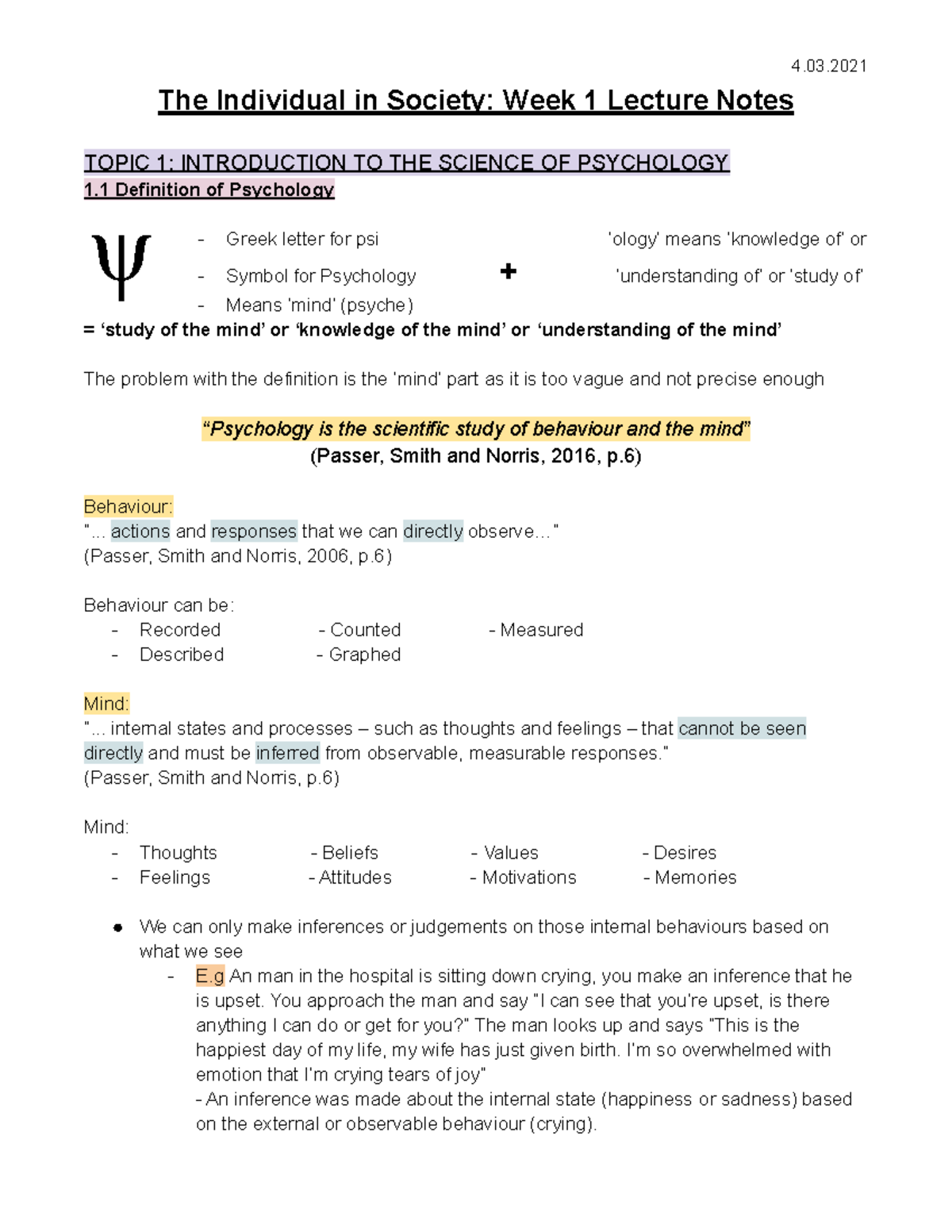 IS Week 1 Lecture Notes - The Individual in Society: Week 1 Lecture ...