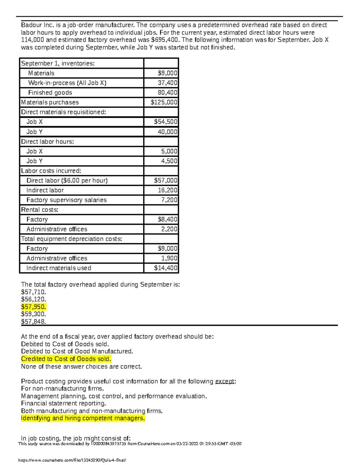 Quiz 4 final - Cost Accounting 1 - DLSU - Studocu