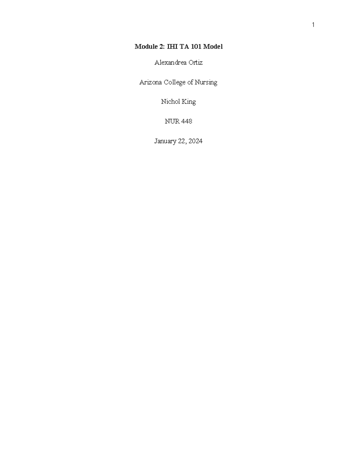 Module 2 Ihi Ta 101 Model 1 Module 2 Ihi Ta 101 Model Alexandrea
