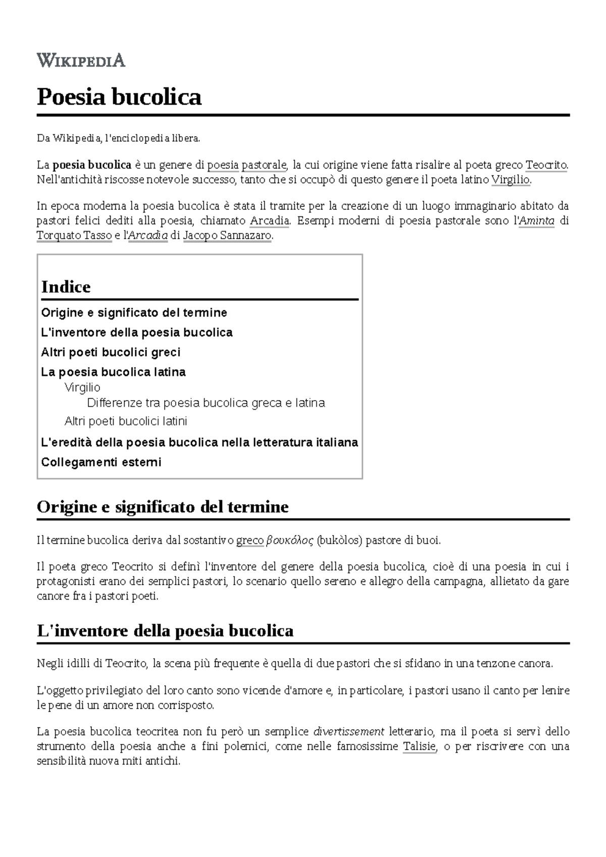 Poesia bucolica - La poesia bucolica è un genere di poesia pastorale ...