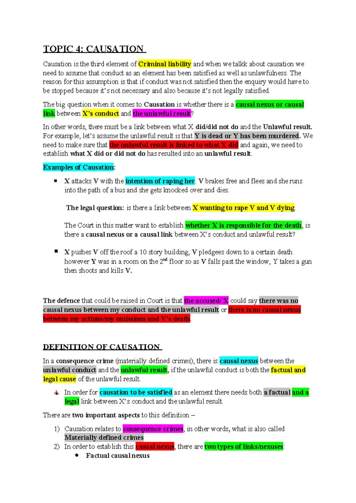 Topic 4 - Summary communication engineering - TOPIC 4: CAUSATION ...