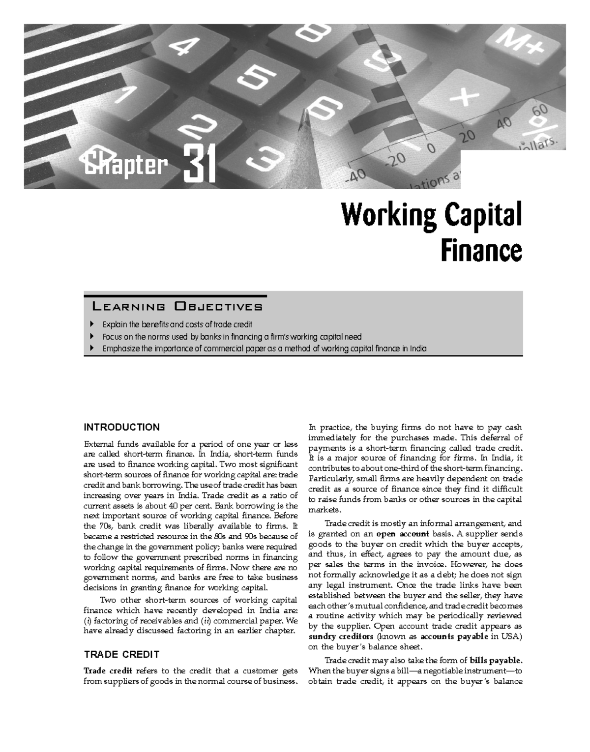 Financial-management-258 - Working Capital Finance Explain the benefits ...