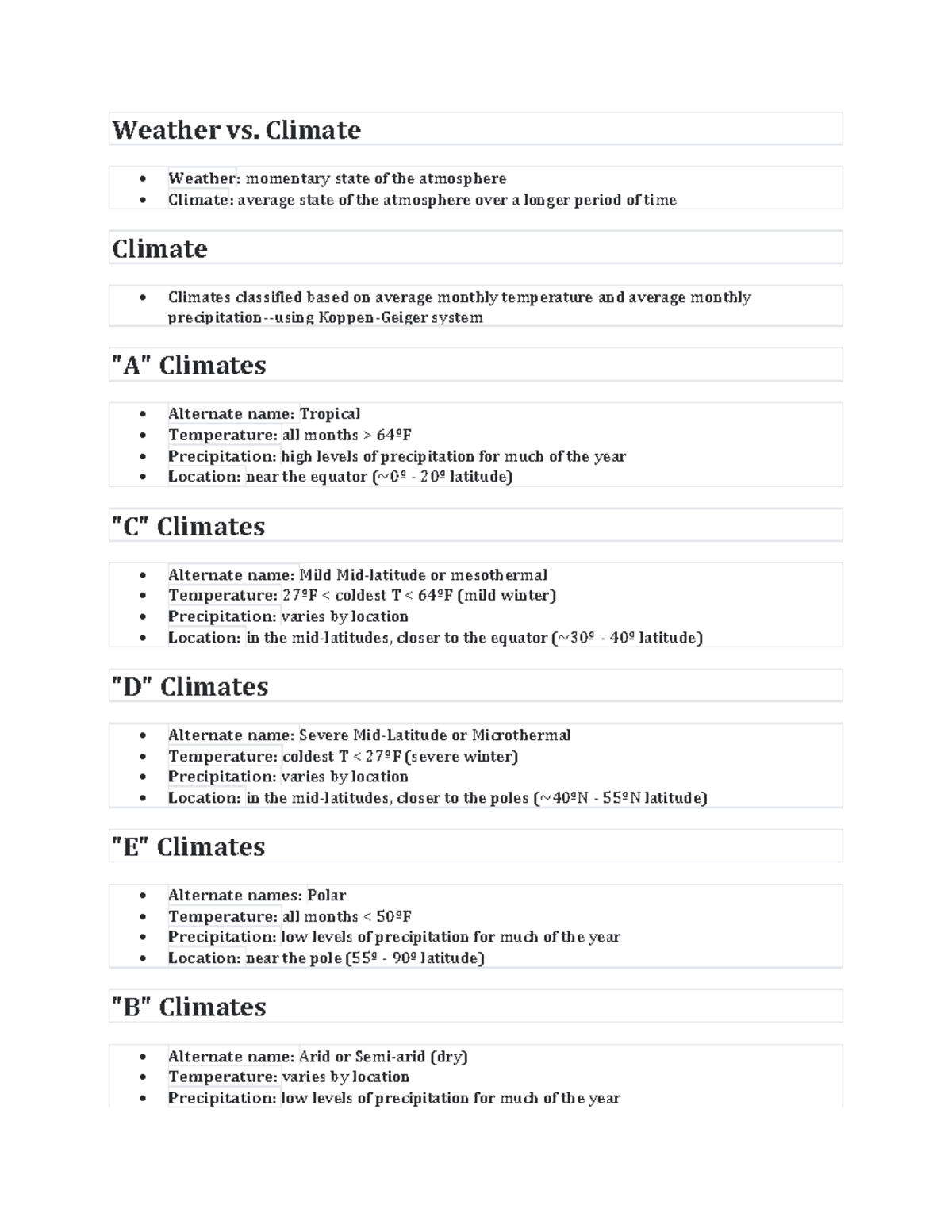 Climate Lecture - Weather vs. Climate Weather : momentary state of the ...