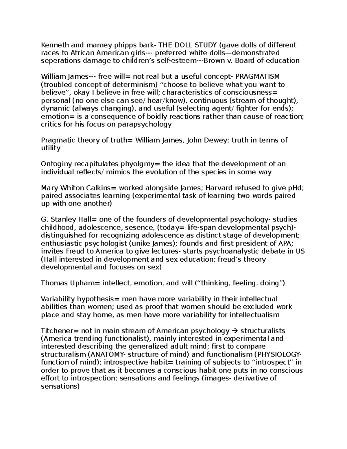 Psyc 4008 test 3 - Test 3 Review - Kenneth and mamey phipps bark- THE ...