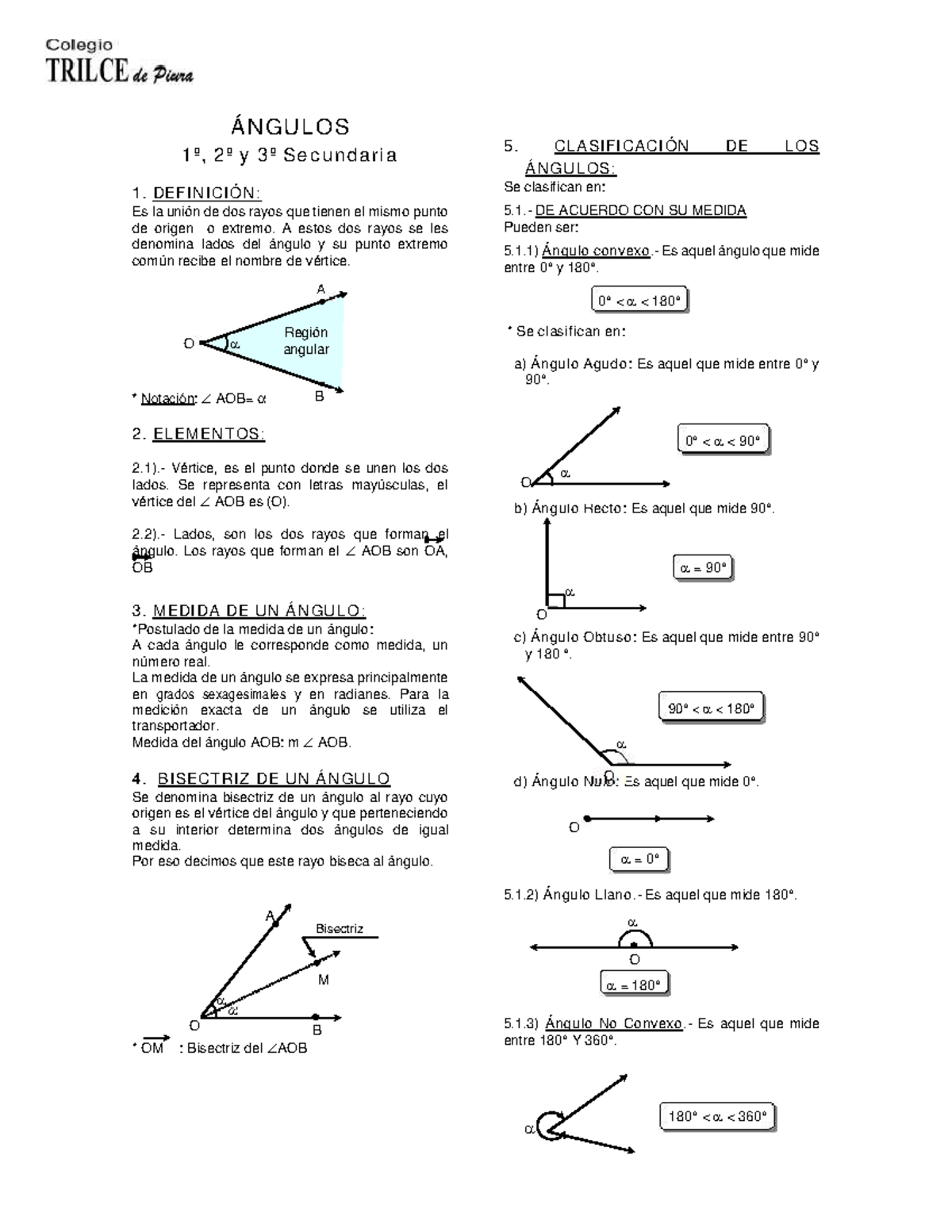 Angulos 123 1 - hnhn - ÁN GU LOS 1 º, 2 º y 3 º Se c unda ria 1. DEFI N ...