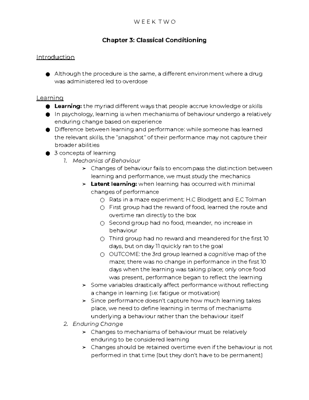 Textbook Readings Week Two - Chapter 3: Classical Conditioning ...