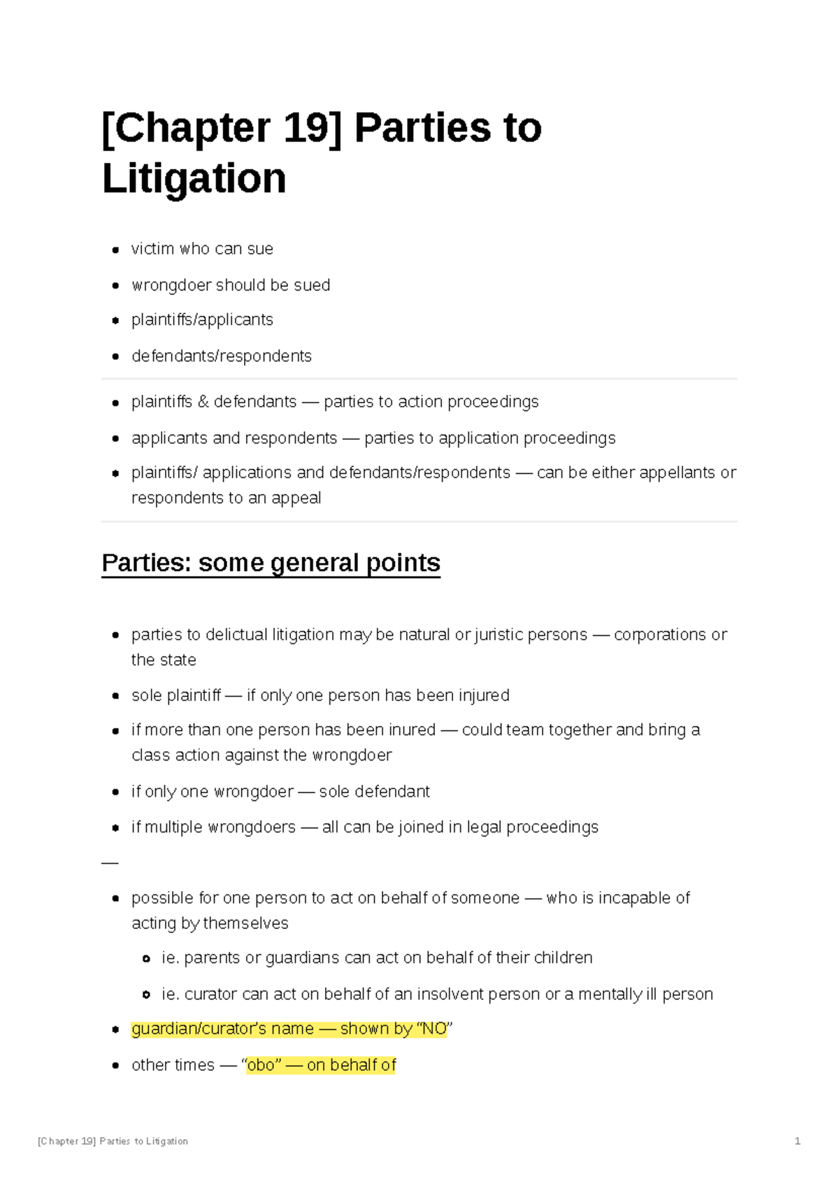 [Chapter 19] Parties to Litigation - [Chapter 19] Parties to Litigation ...