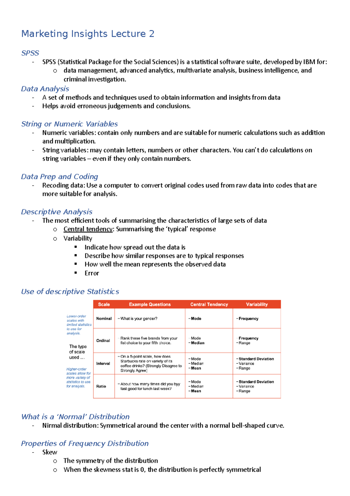 Marketing Insights Lecture 2 - Data Analysis A set of methods and ...