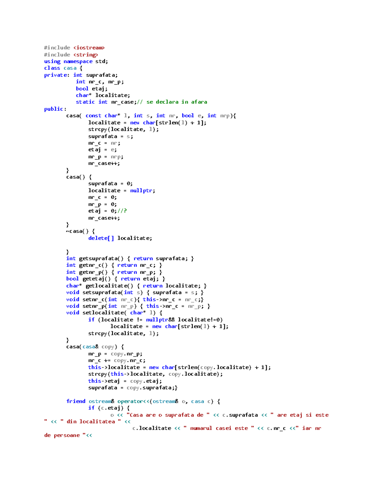 Include - poo - #include #include using namespace std; class casa { - Studocu