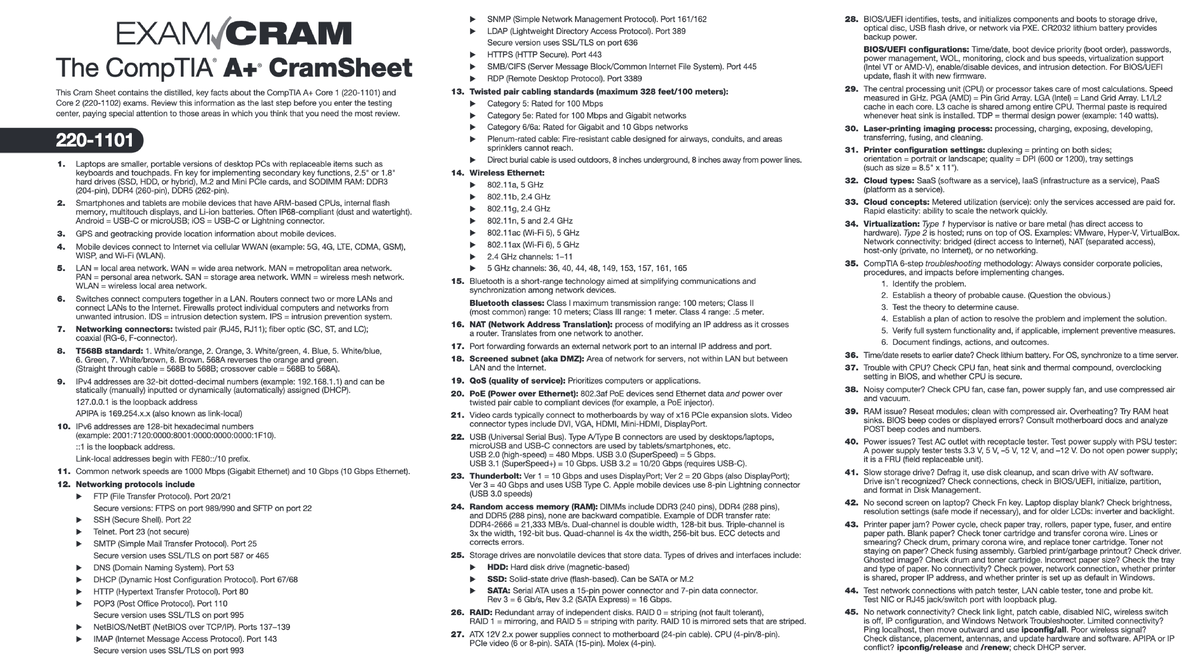 Exam Cram A - .... - 101 - Studocu