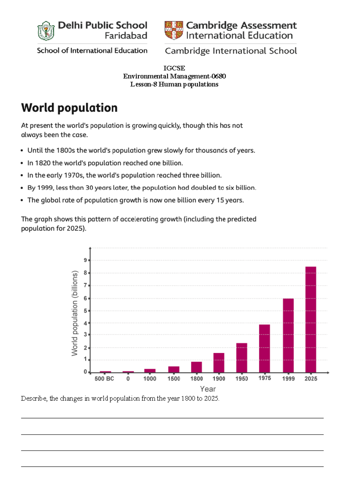 Human populations notes - IGCSE Environmental Management- Lesson-8 ...