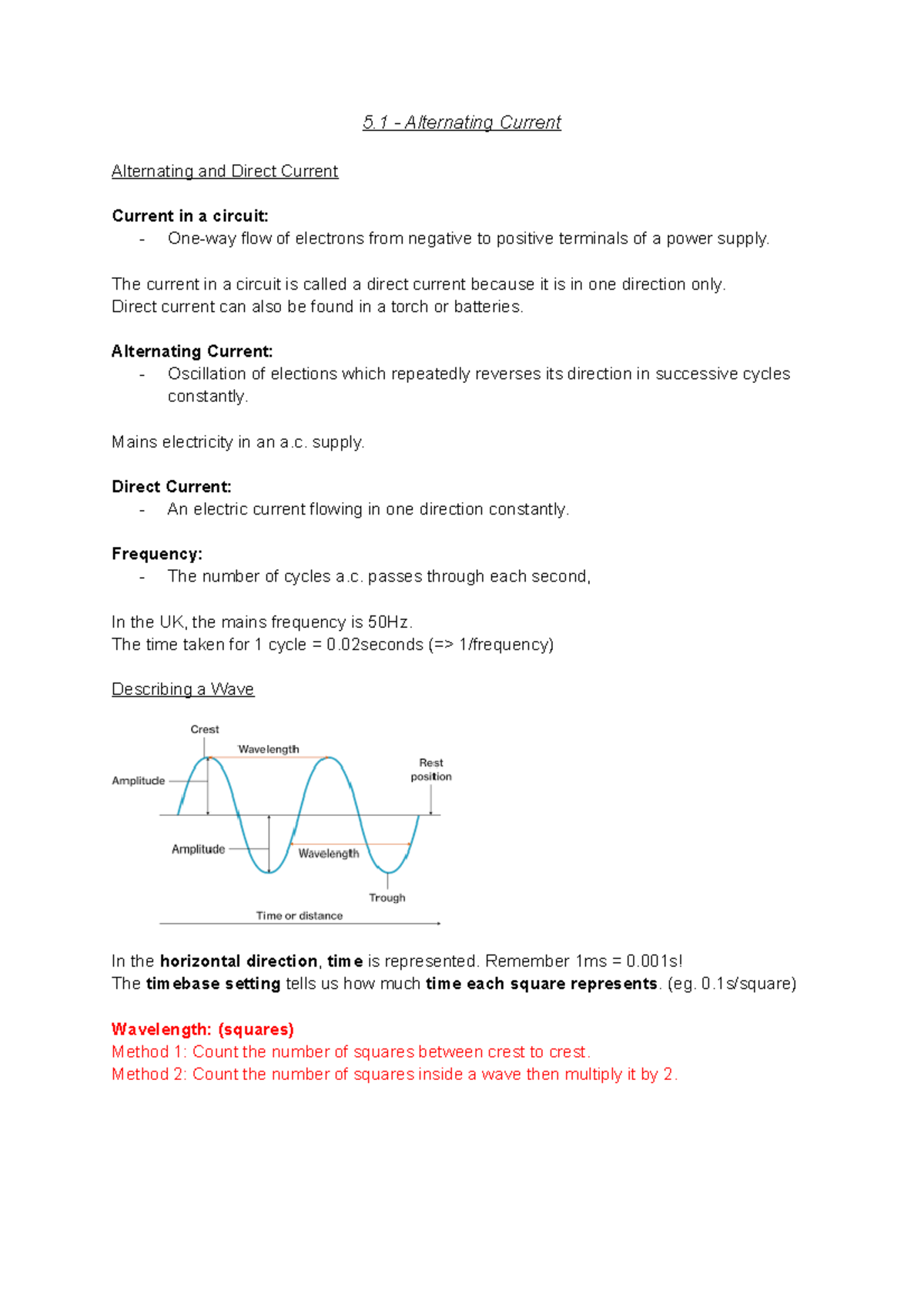 Electricity in the Home - Physics Unit 5 - 5 - Alternating Current ...