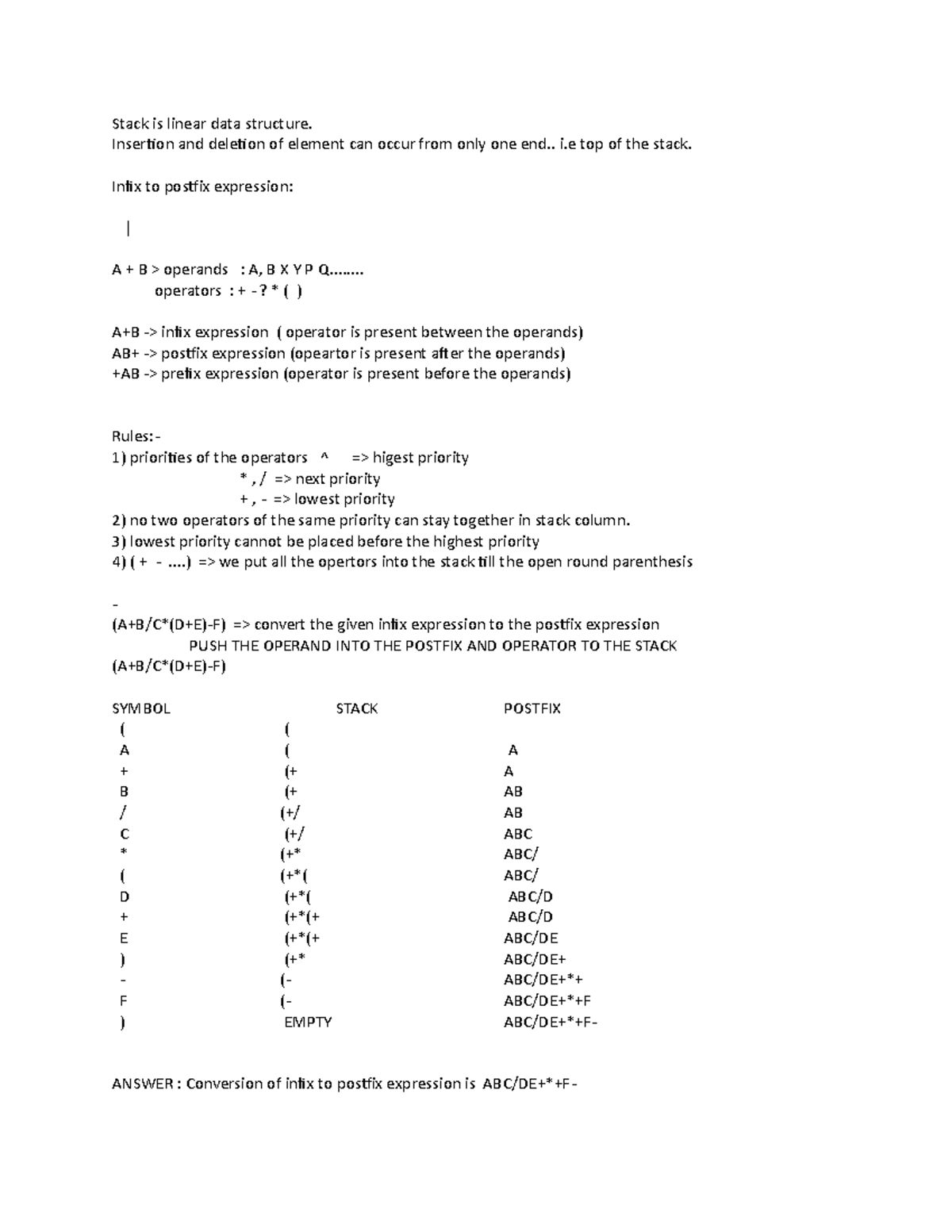 Stack Application Evaluation Stack Is Linear Data Structure 9586