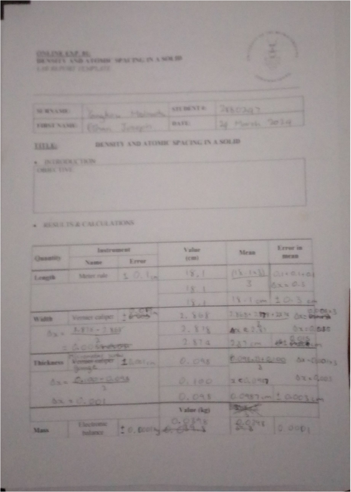 Test Paper sample - CHEM 1012A - Studocu