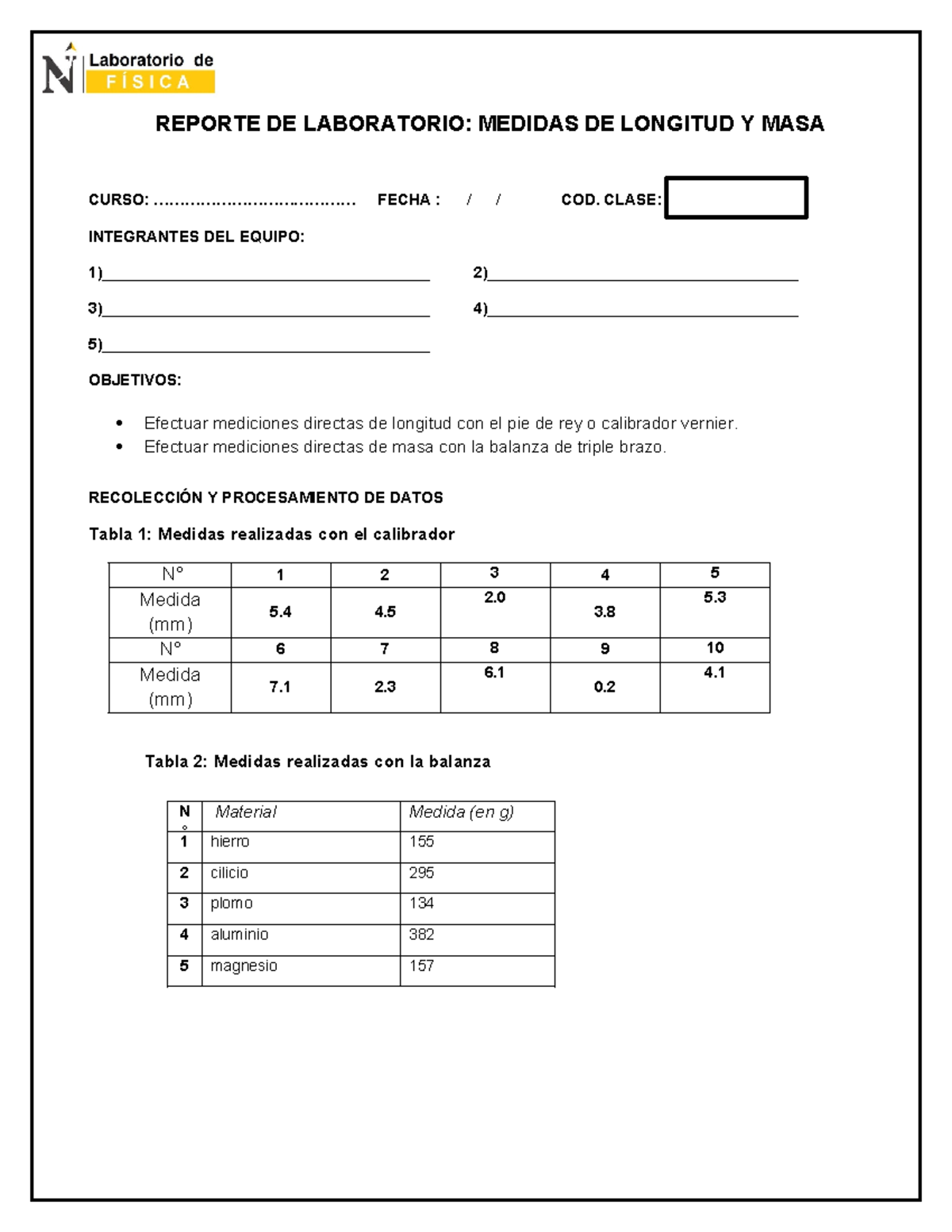 Virtual Reporte Medidas DE Longitud Y MASA - practica - REPORTE DE ...