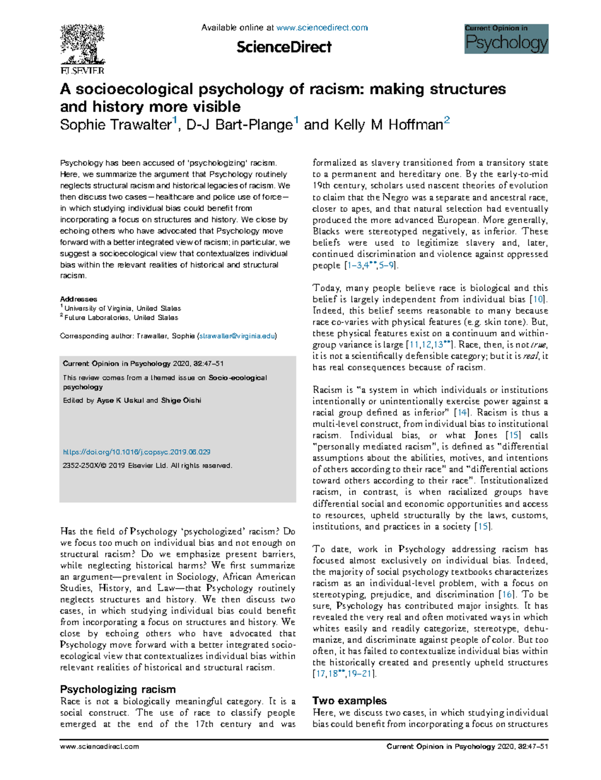 A socioecological psychology of racism - Here, we summarize the ...