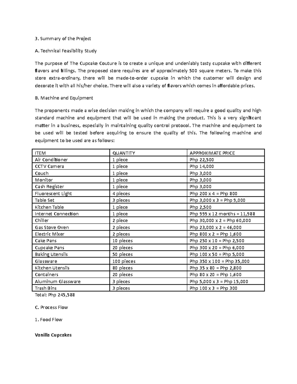 Entrep, Technical Feasibility - Summary of the Project A. Technical ...