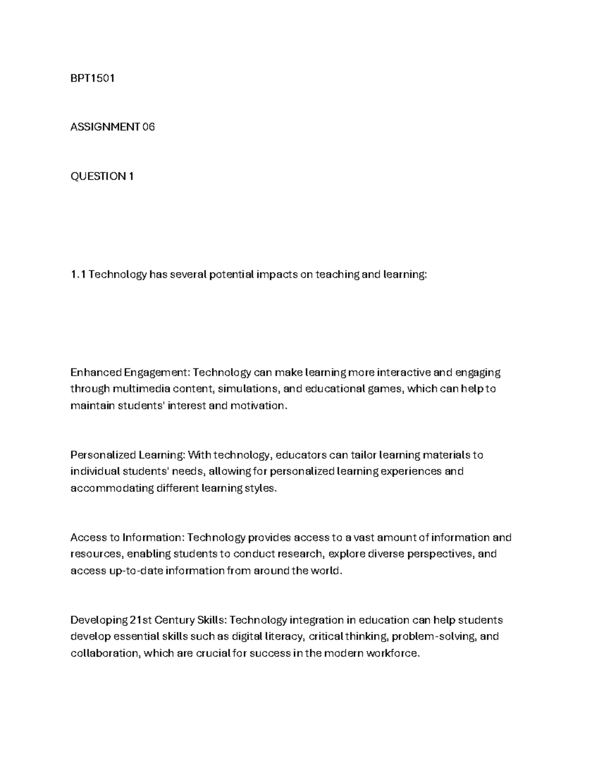 BPT1501 - Summary Being a proffersional teacher - BPT ASSIGNMENT 06 ...