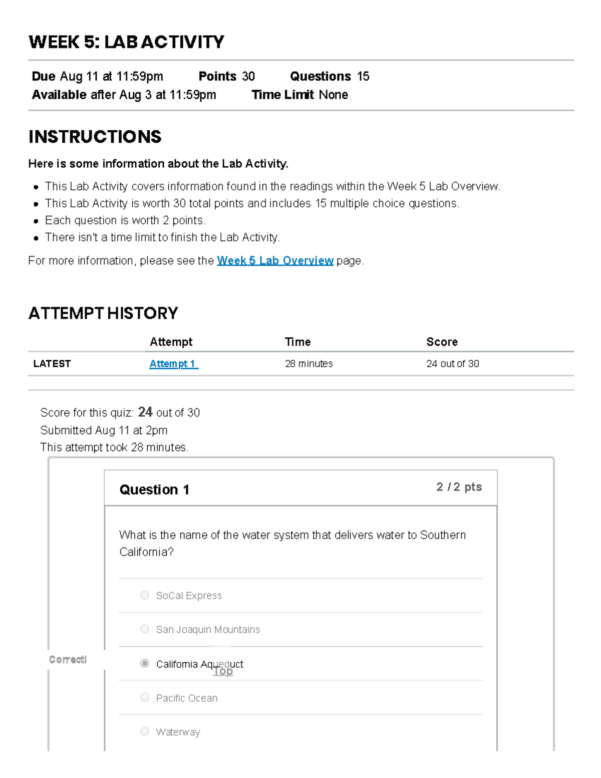 Week 5 Lab Activity Environmental Science with Lab - 62674 - WEEK 5: LAB ACTIVITY Due Aug 11 at ...