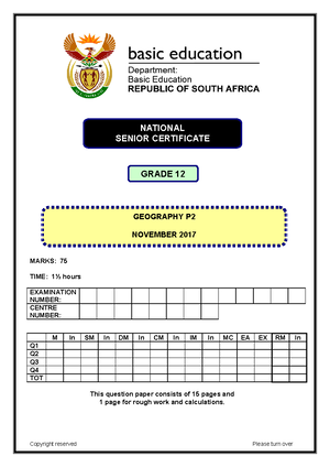 Self study guide grade 12 Climate - TABLE OF CONTENTS 7 STUDY THE CASE ...