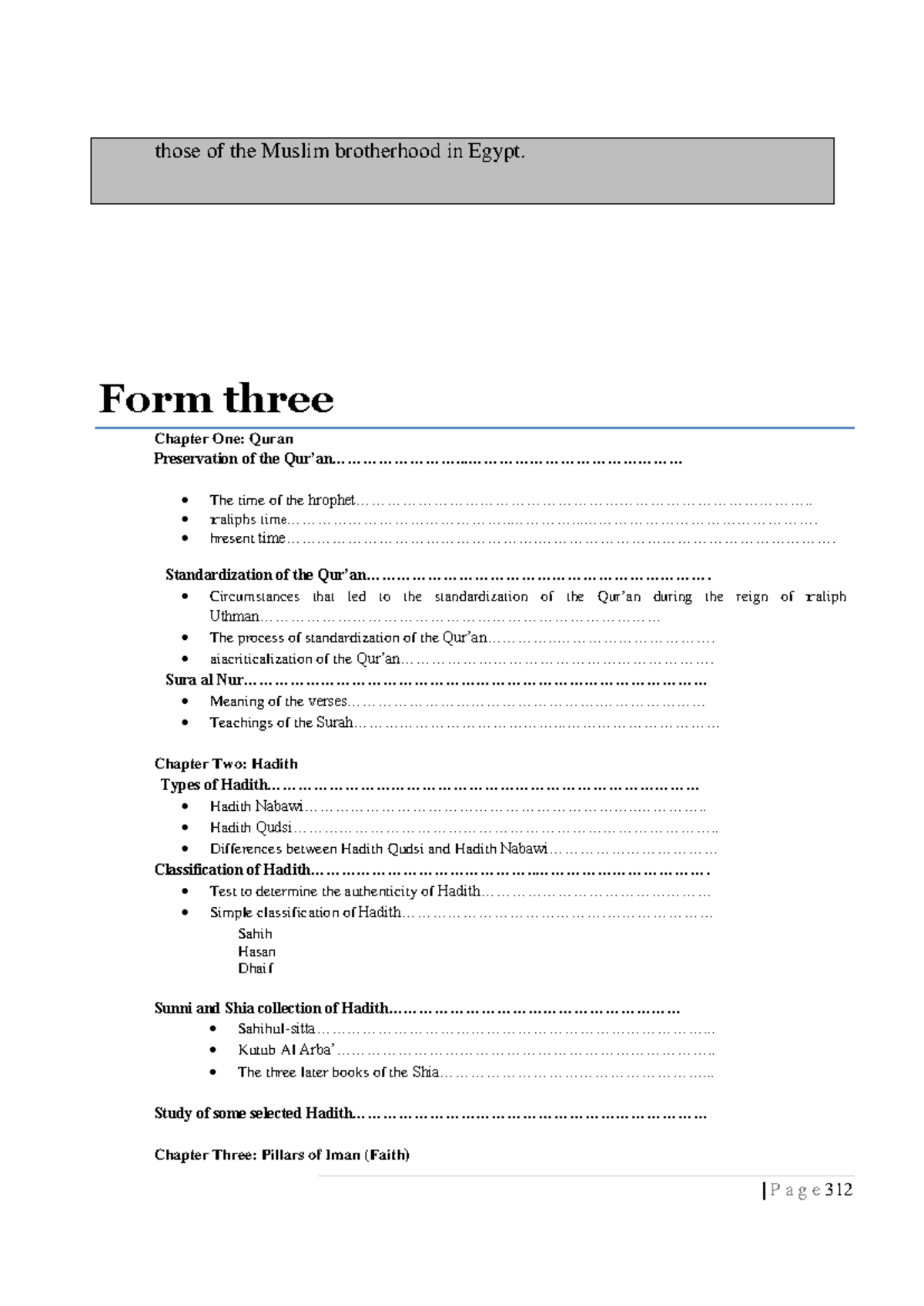 FORM 3 IRE Notes 1 - Form three Chapter One: Quran Preservation of the ...