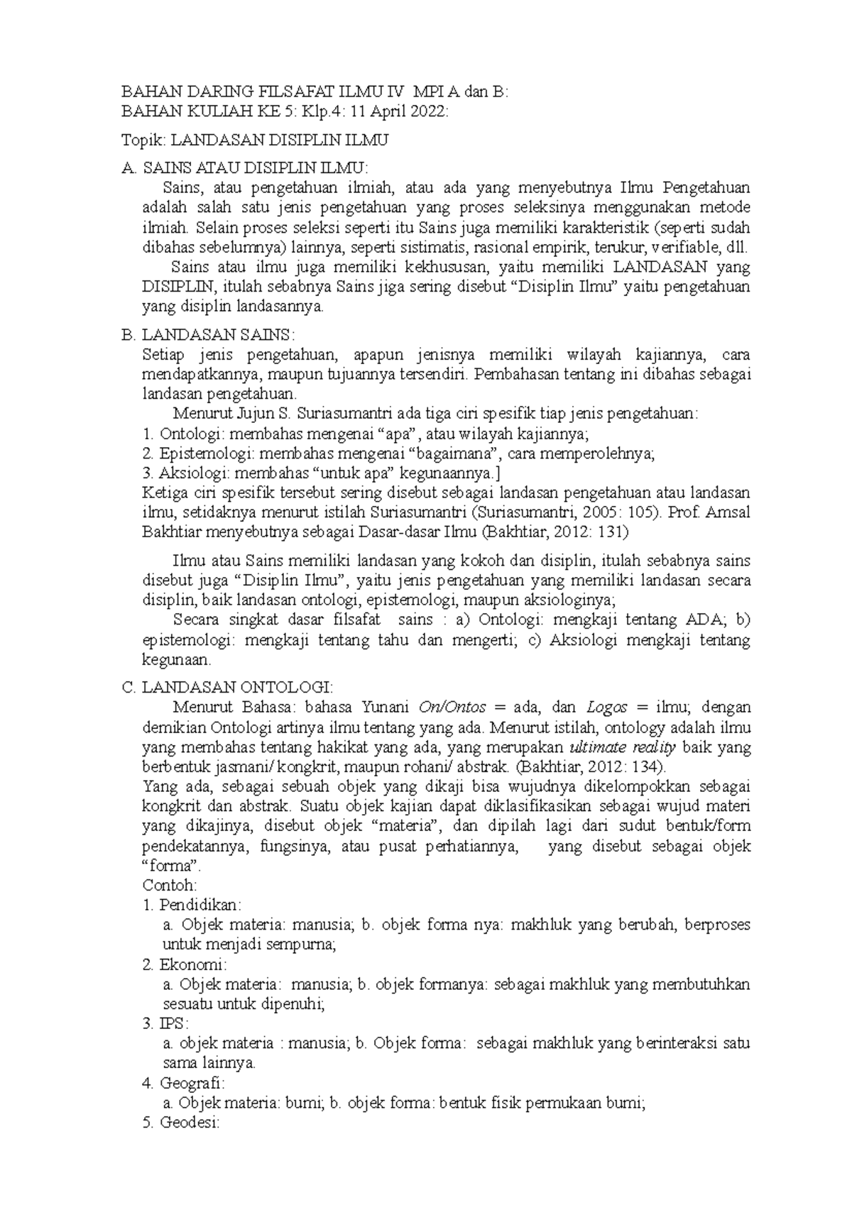 Bahan Klp.4 FILS ILMU IV MPI 2022 - BAHAN DARING FILSAFAT ILMU IV MPI A dan B: BAHAN KULIAH KE 5 ...