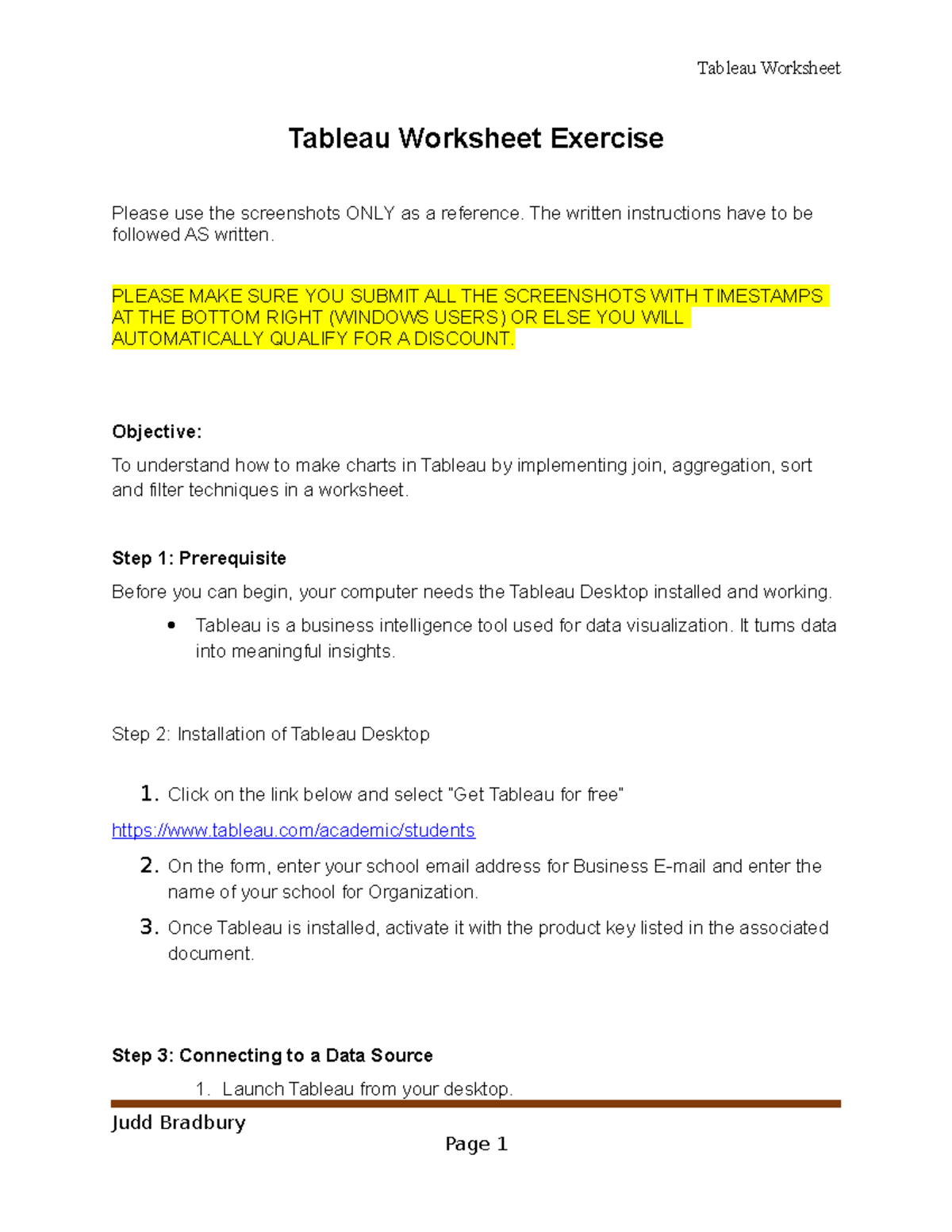 Exercise 2 - Tableau - no description as such - Tableau Worksheet ...