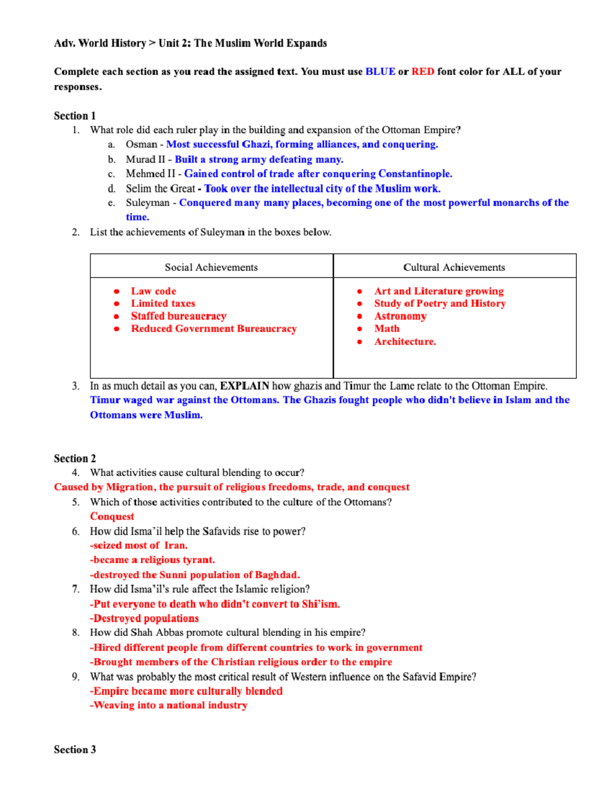 Muslim World Expands Reading Guide - Google Docs - Adv. World History ...