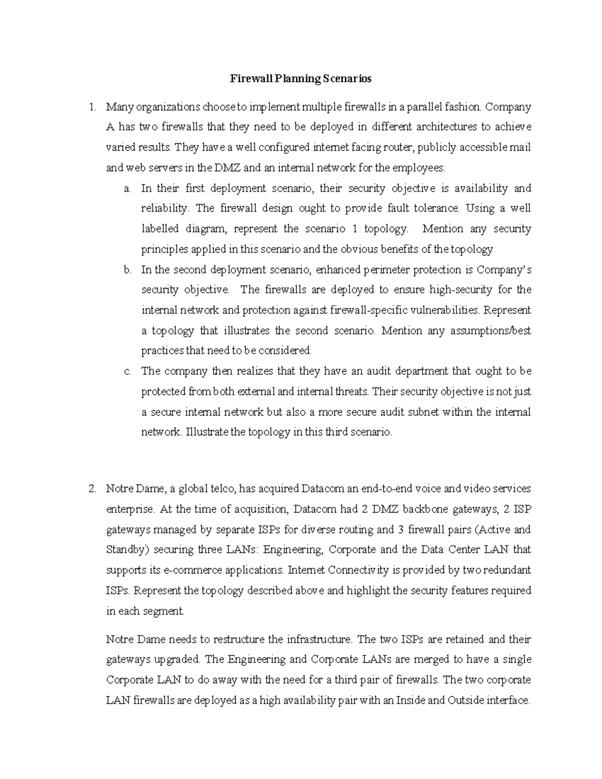 Firewall Planning Scenarios - Firewall Planning Scenarios Many ...