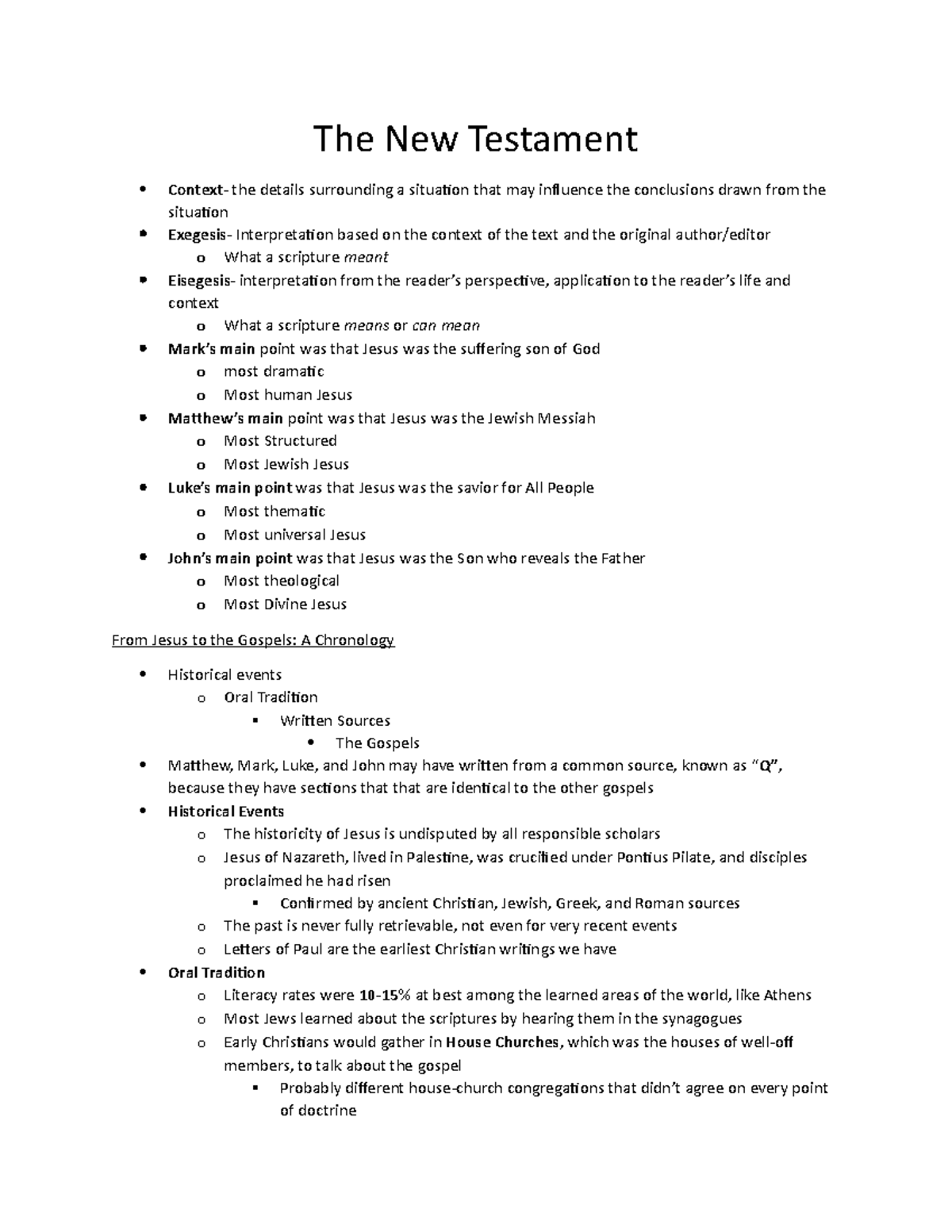 The New Testament Notes - The New Testament Context - the details ...