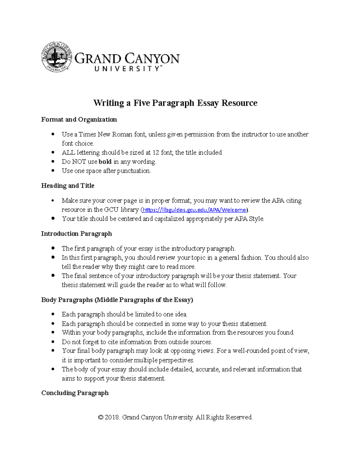 UNV-108 T6-Writing Five Paragraph Essay - Writing a Five Paragraph ...