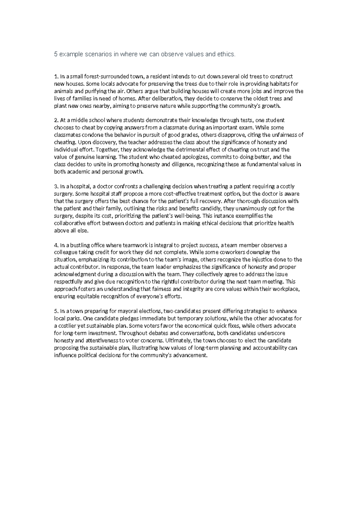 NSTP-1 - 5 scenario - 5 example scenarios in where we can observe ...
