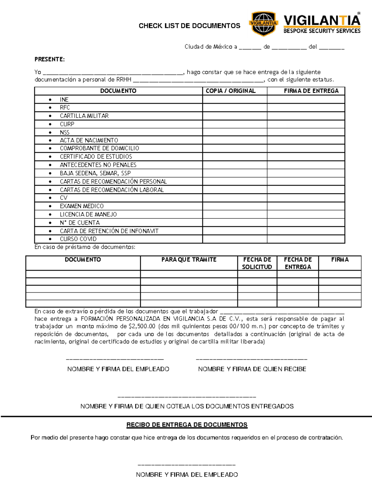 Check LIST Documentos- Respo 2 - CHECK LIST DE DOCUMENTOS Ciudad de ...