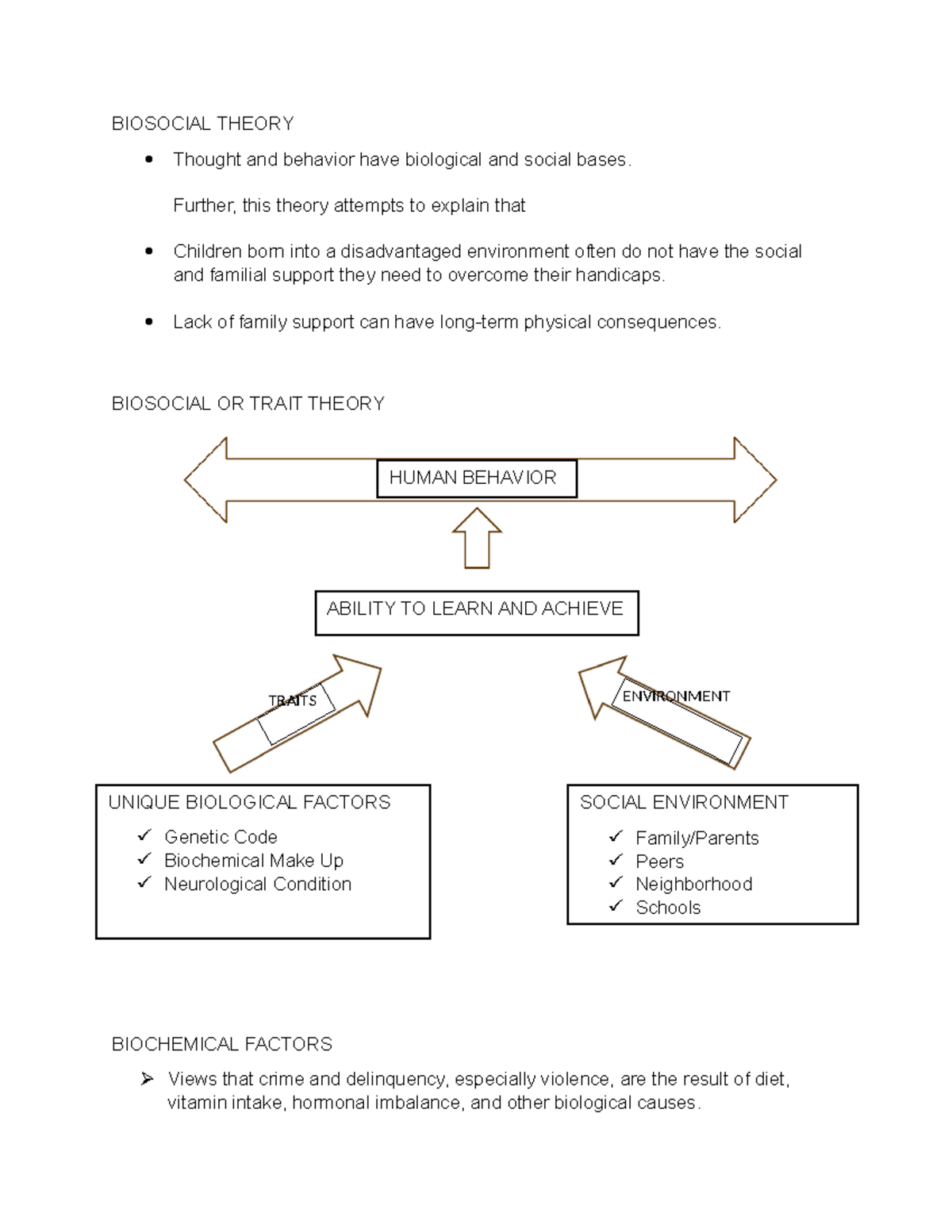 Theoretical-Perspective - BIOSOCIAL THEORY Thought and behavior have ...