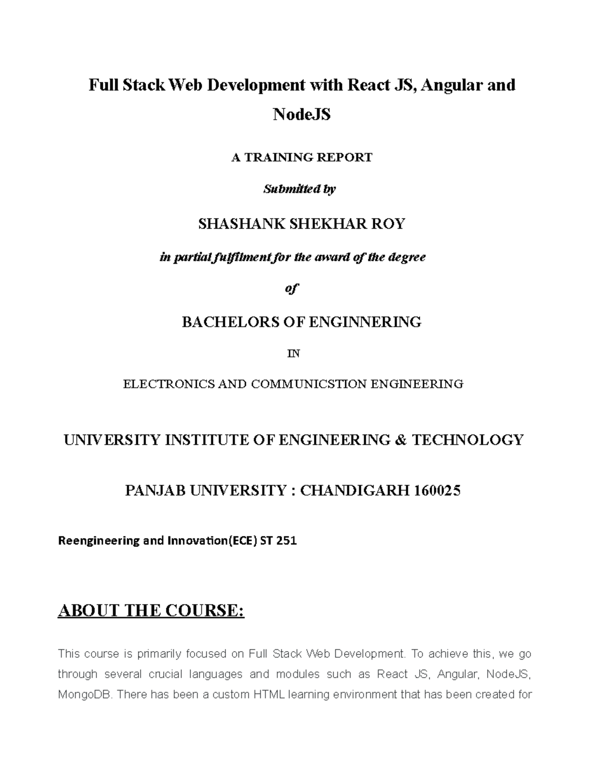 Reengineering - Important - Full Stack Web Development with React JS ...