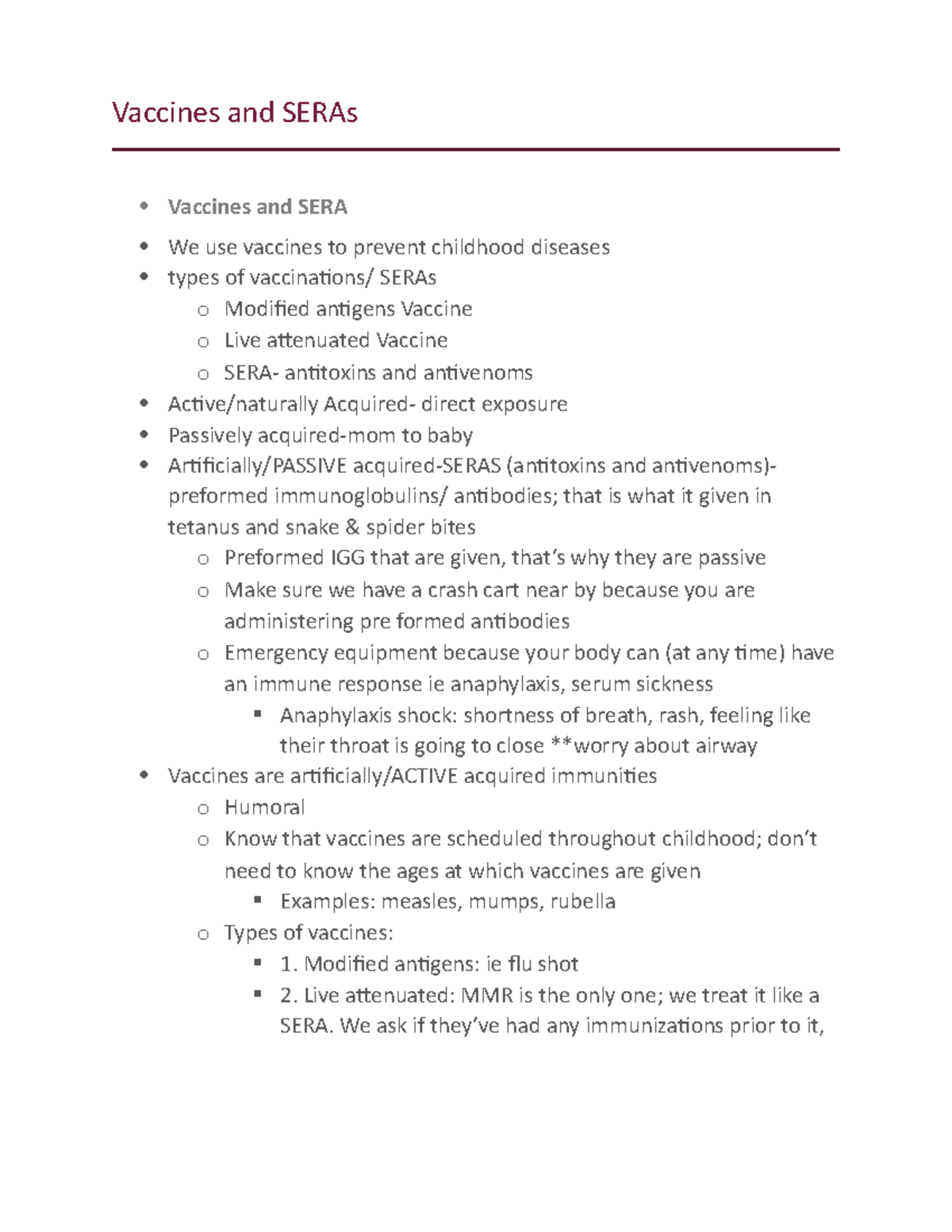 2019 Vaccines and SERAs Antivirals - Vaccines and SERAs Vaccines and ...